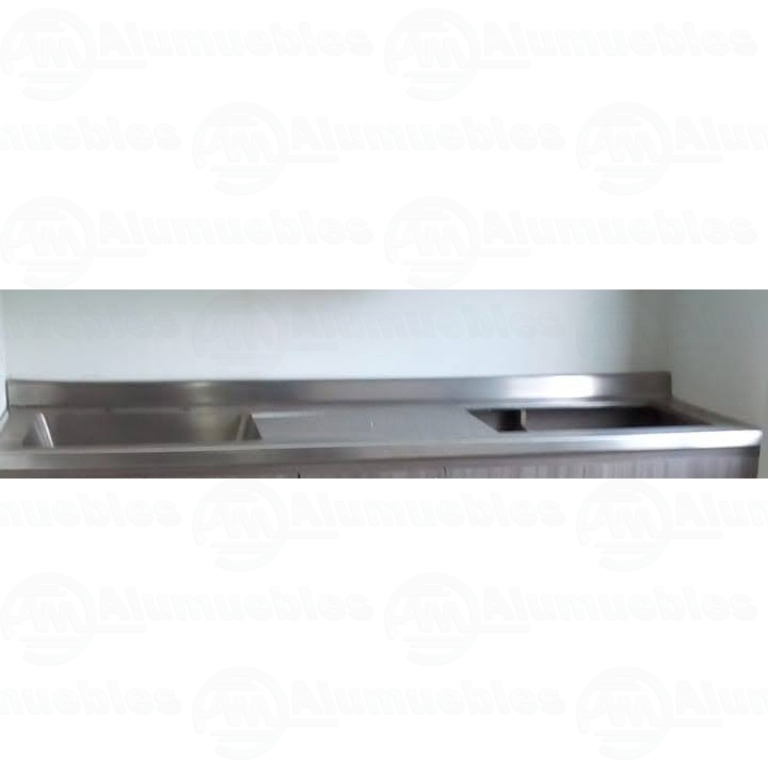 MESÓN CON POZUELO EN ACERO INOX. C20 – Alumuebles